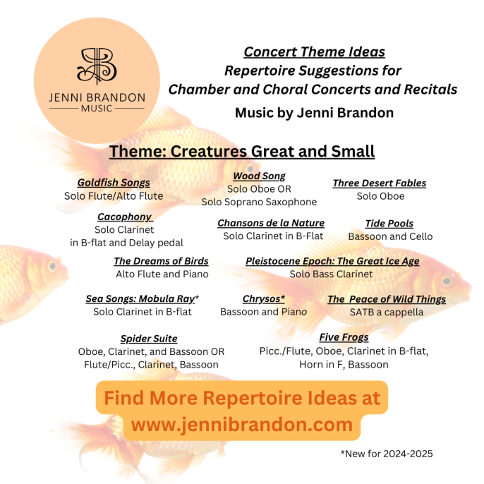Concert Repertoire and Theme Suggestions – Jenni Brandon